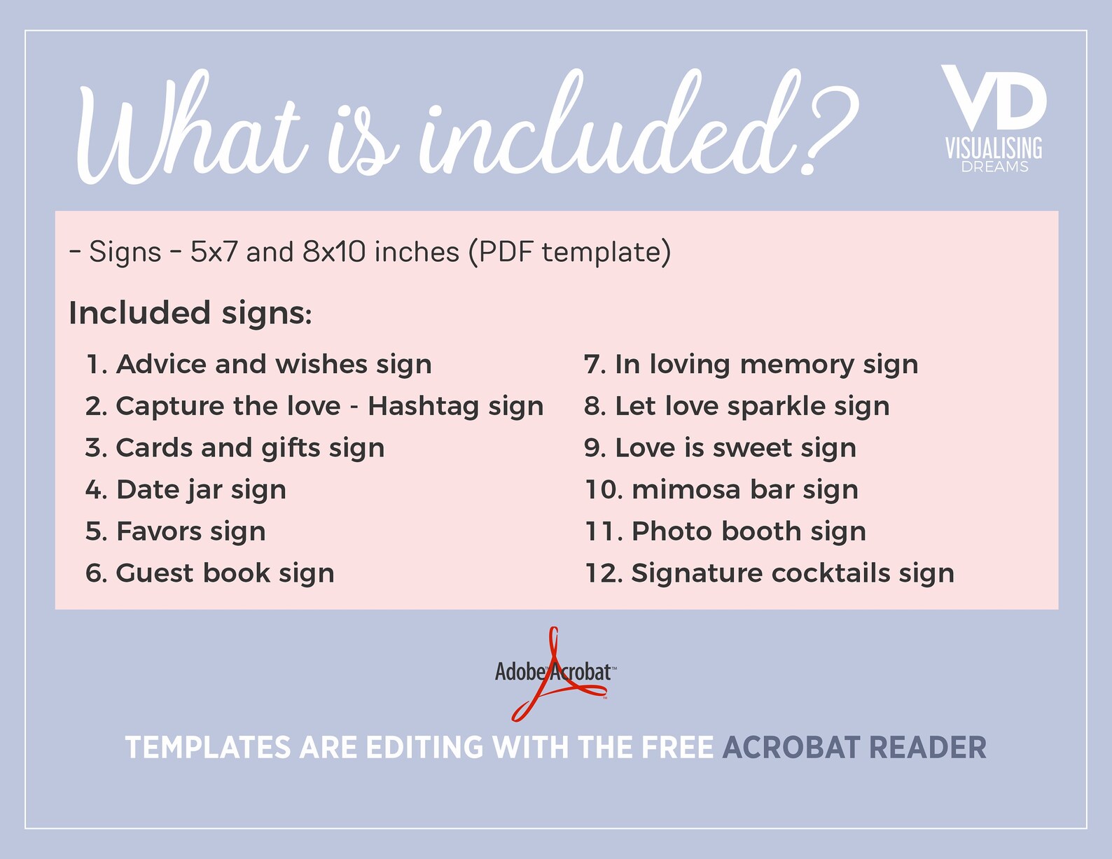 Navy and Blush Signs Bundle Navy and Blush Floral Wedding - Etsy