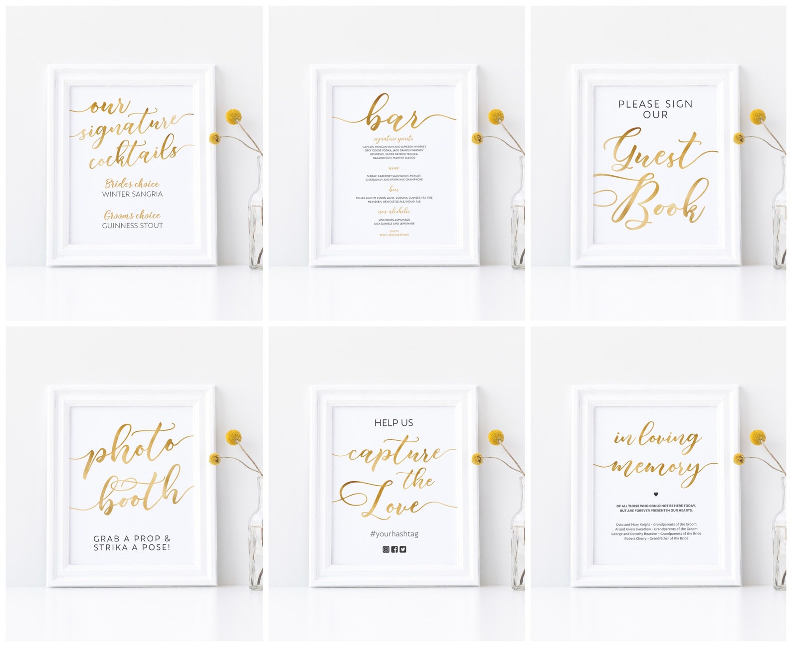 Wedding Signs Bundle Wedding Signs Set Wedding Signs | Etsy