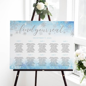 Seating Chart Template, Seating Chart Winter Wonderland, Winter Seating ...