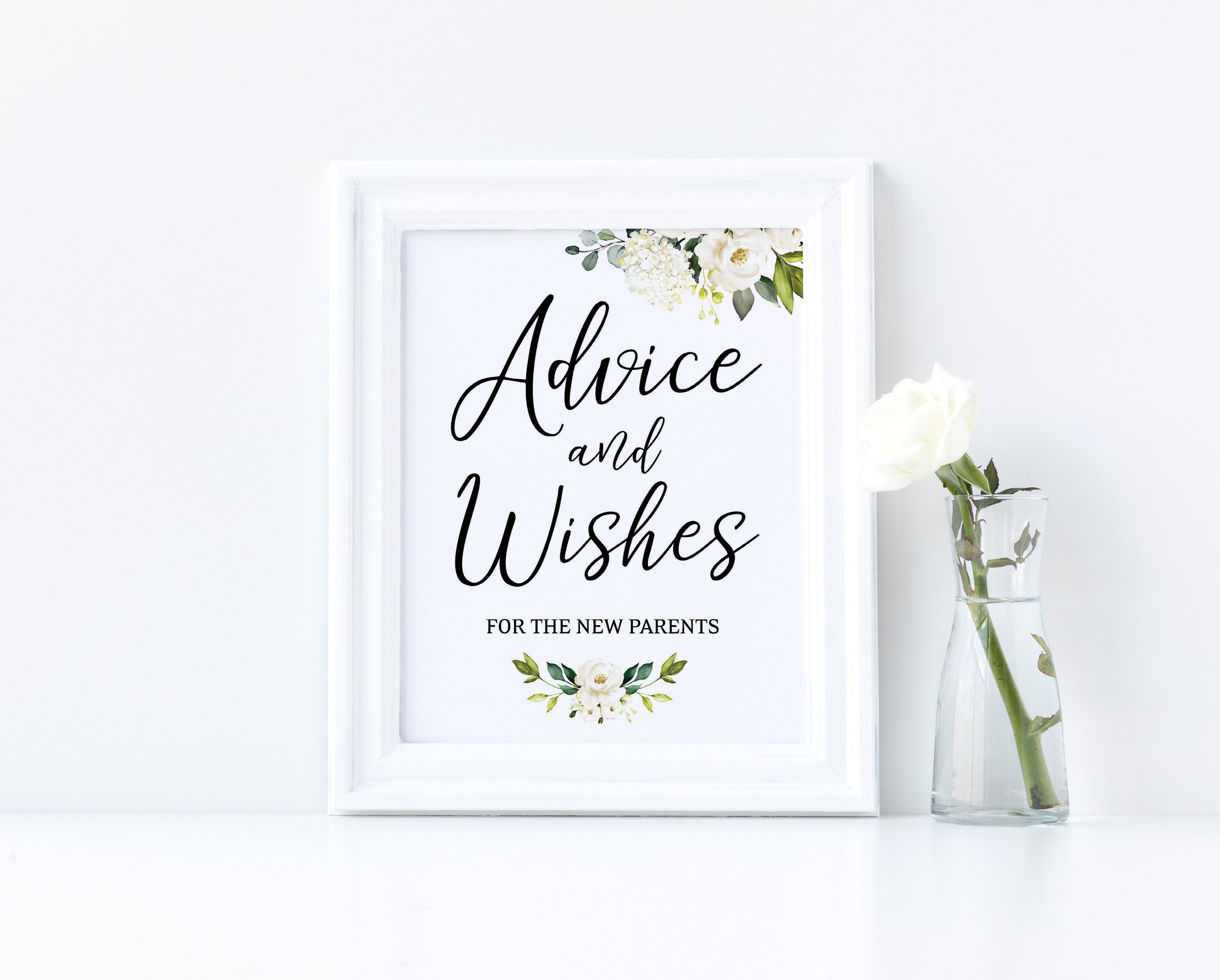 Baby Shower Sign Advice and Wishes for New Parents Elegant | Etsy