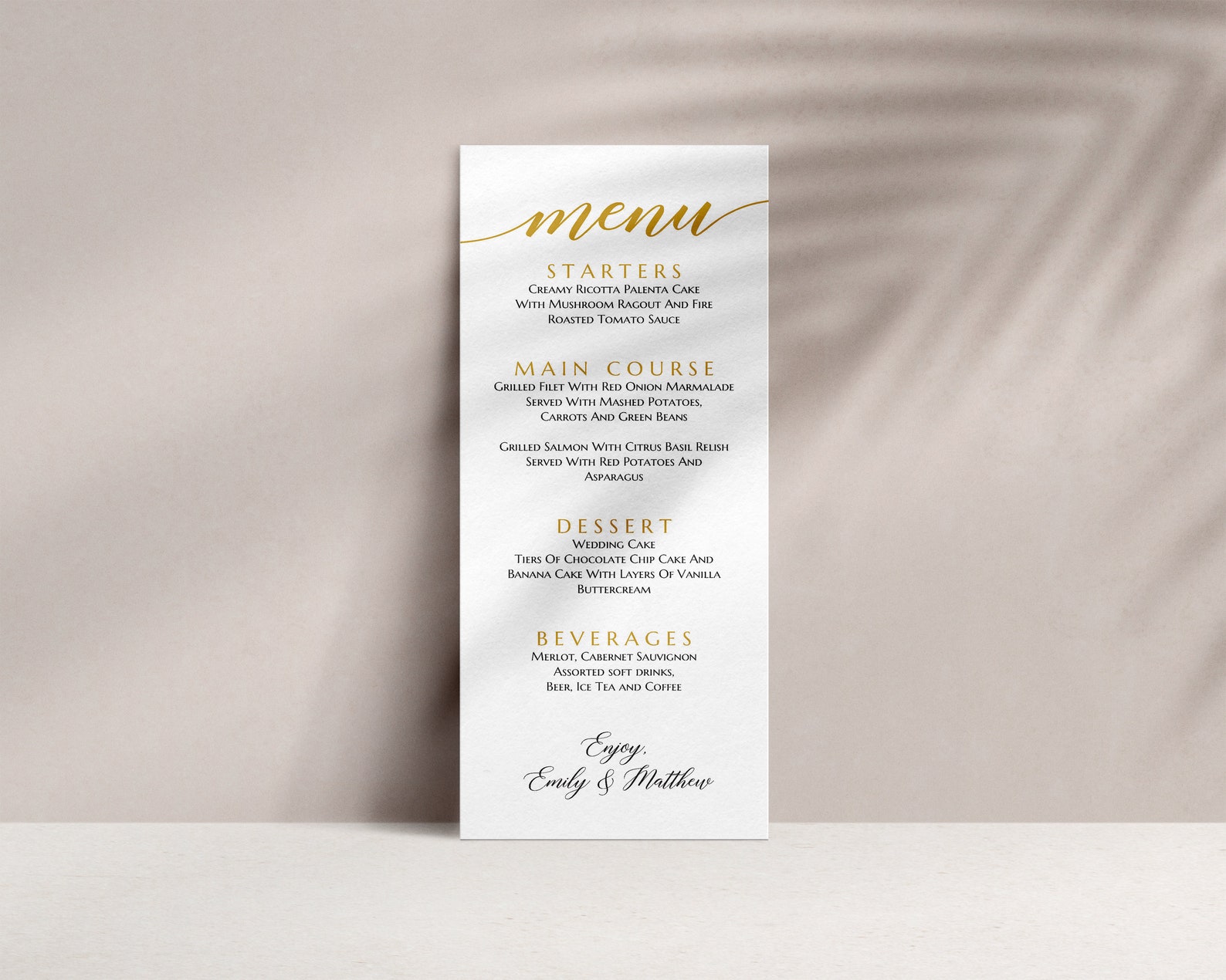 Gold Menu Template Wedding Menu Template Wedding Dinner Menu - Etsy