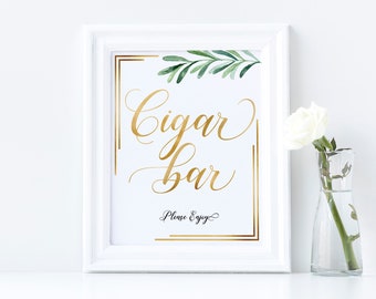 Cigar Bar Wedding Sign Printable - Etsy