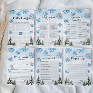Baby Shower Games, Games Bundle, Winter Baby Shower Games, Winter ...