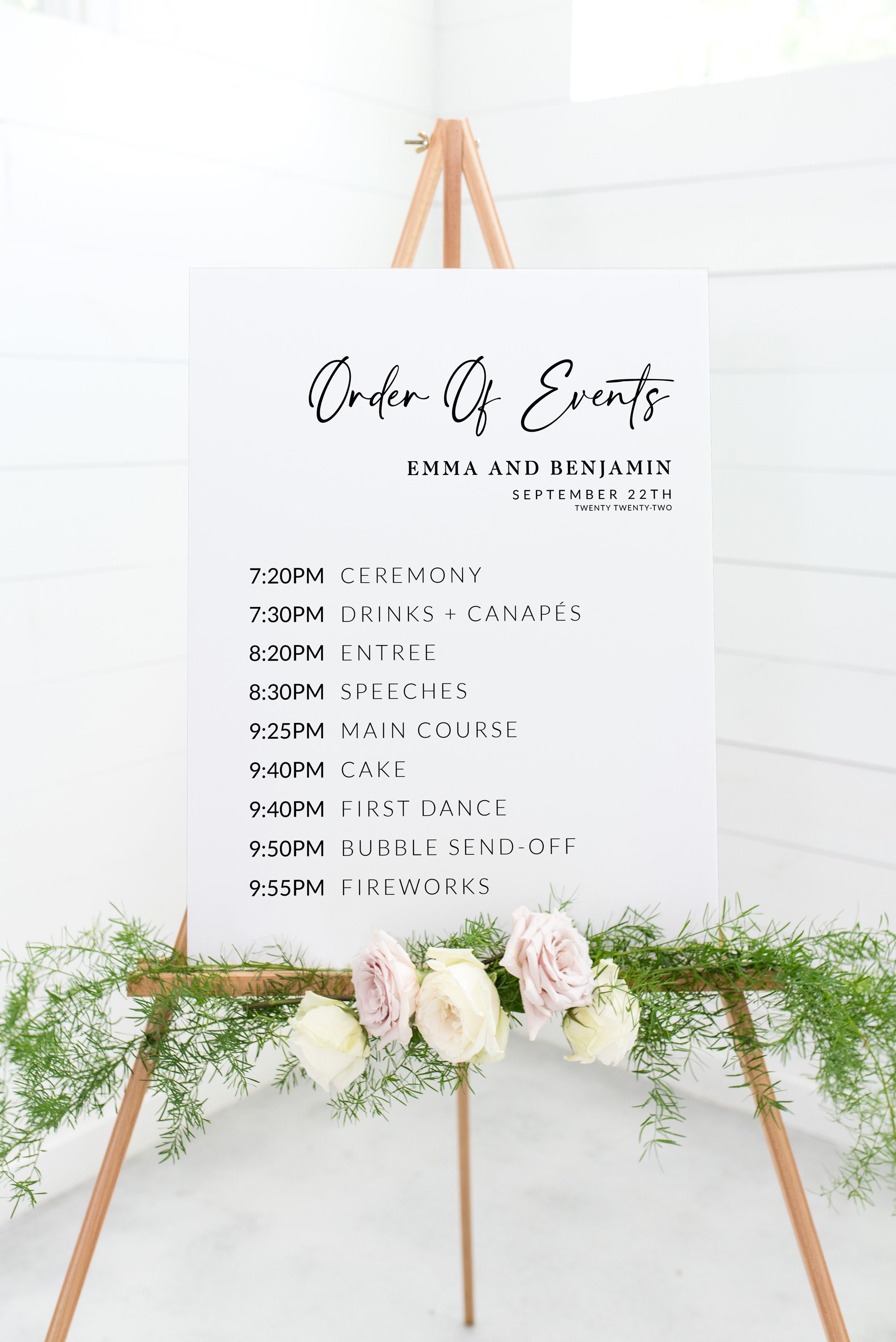 Order of Events Template Wedding Order of Events Wedding - Etsy