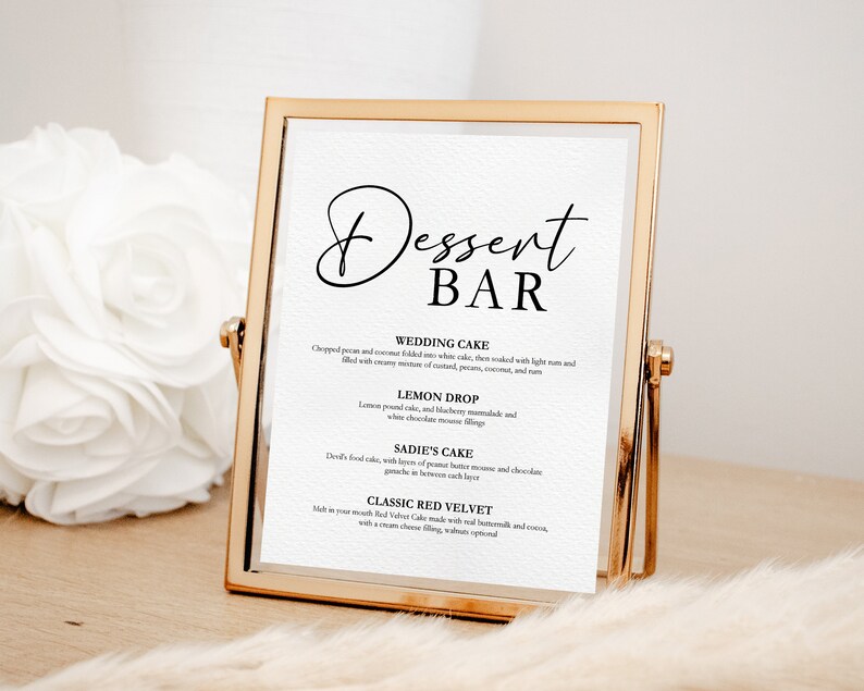 Dessert Bar Sign Wedding Dessert Bar Sign Dessert Bar Menu - Etsy