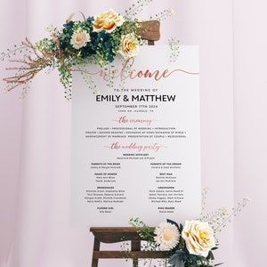 Program Sign Wedding Rose Gold Wedding Program Wedding - Etsy