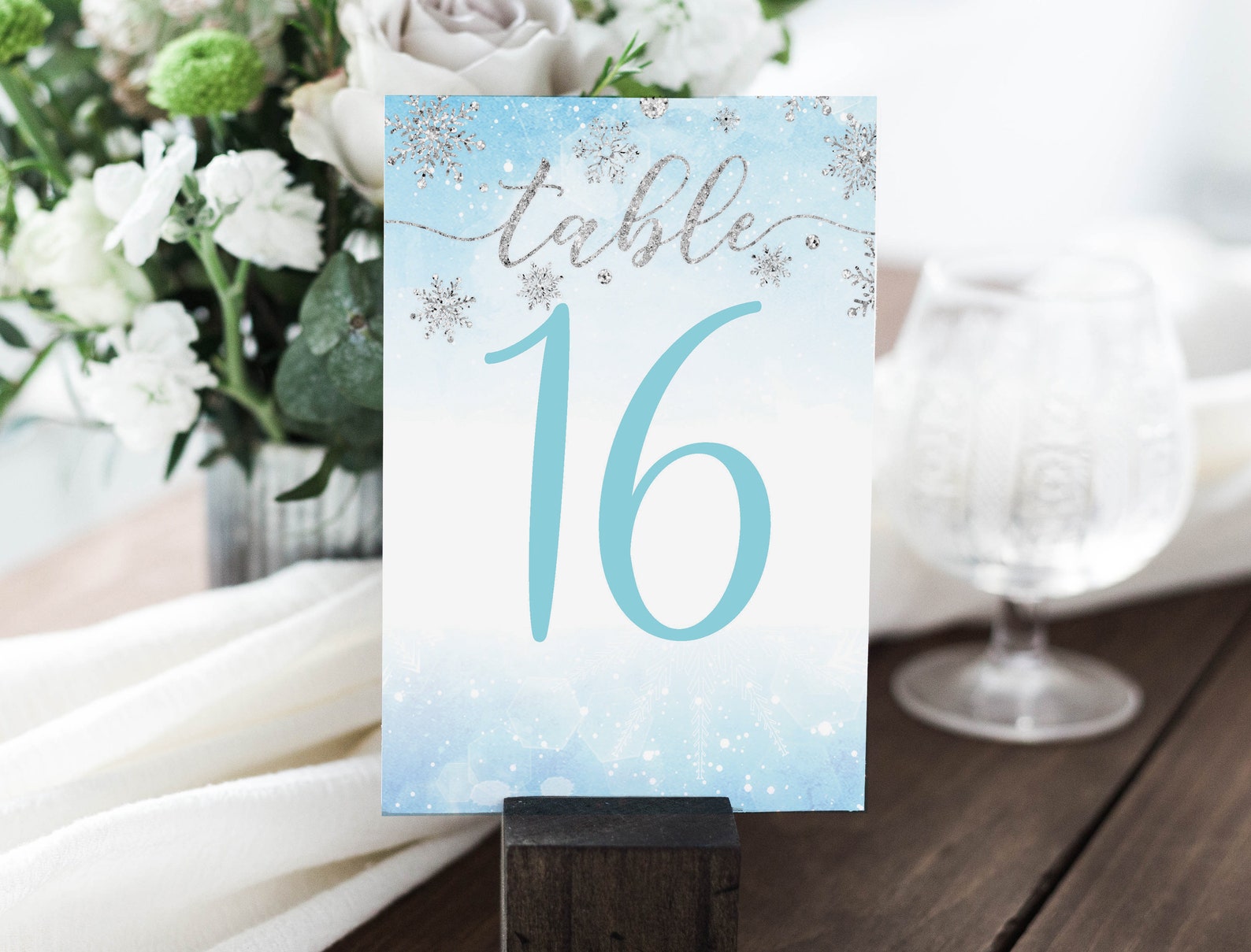 Winter Table Numbers Winter Wonderland Table Numbers Silver - Etsy
