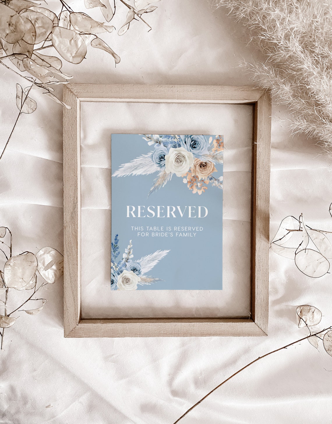 Reserved Sign Template Editable Reserved Sign Dusty Blue - Etsy