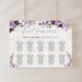 Lavender Seating Chart Sign, Wedding Seating Chart Template, Lavender ...