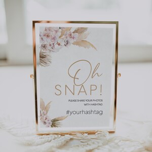Oh Snap Sign Wedding Sign Template Wedding Hashtag Sign - Etsy