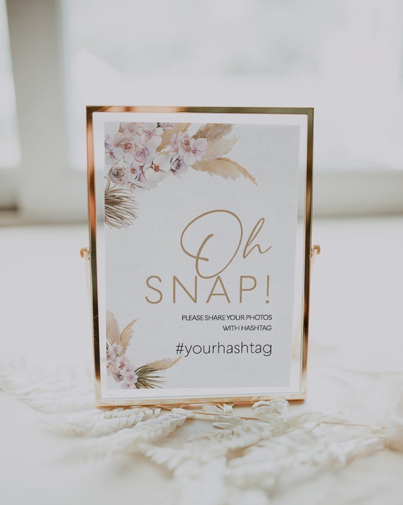 Oh Snap Sign Wedding Sign Template Wedding Hashtag Sign | Etsy