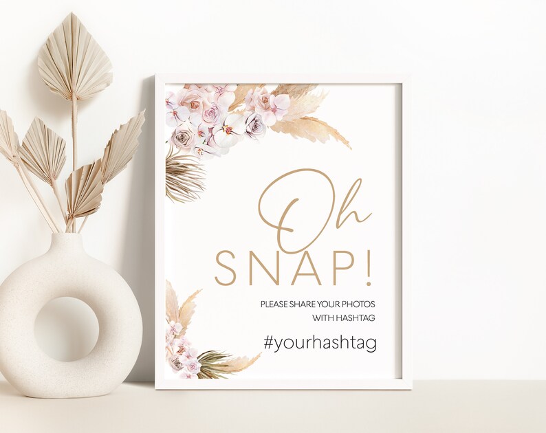 Oh Snap Sign Wedding Sign Template Wedding Hashtag Sign | Etsy