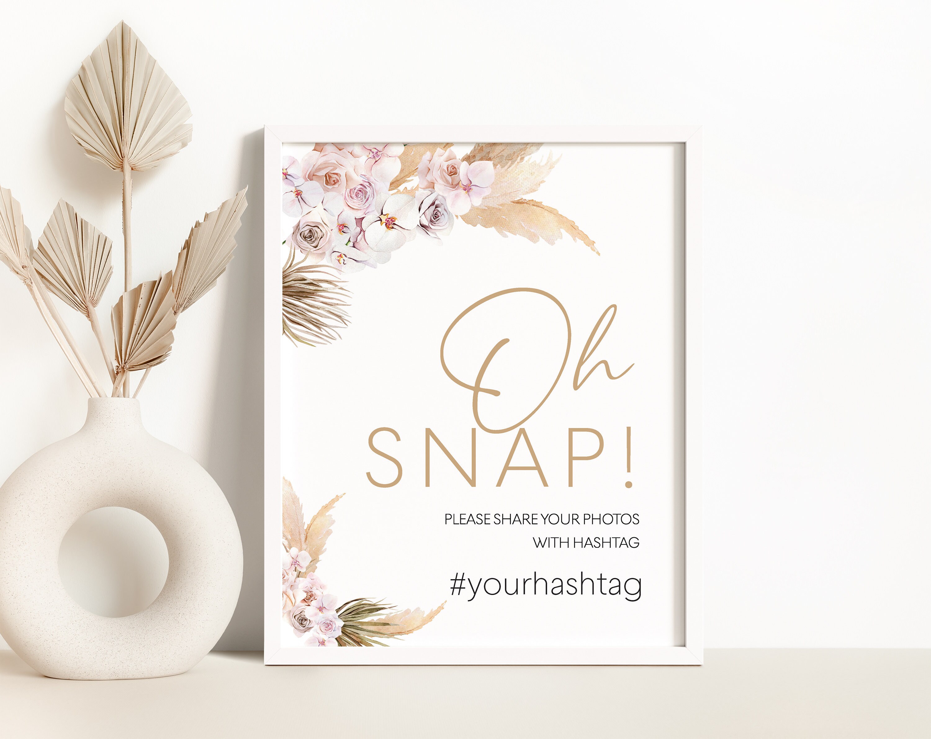 Oh snap sign Wedding sign template Wedding hashtag sign | Etsy