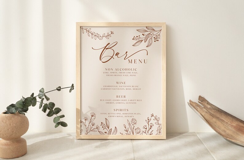 Bar Sign Template Bar Sign Wedding Wedding Table Sign - Etsy