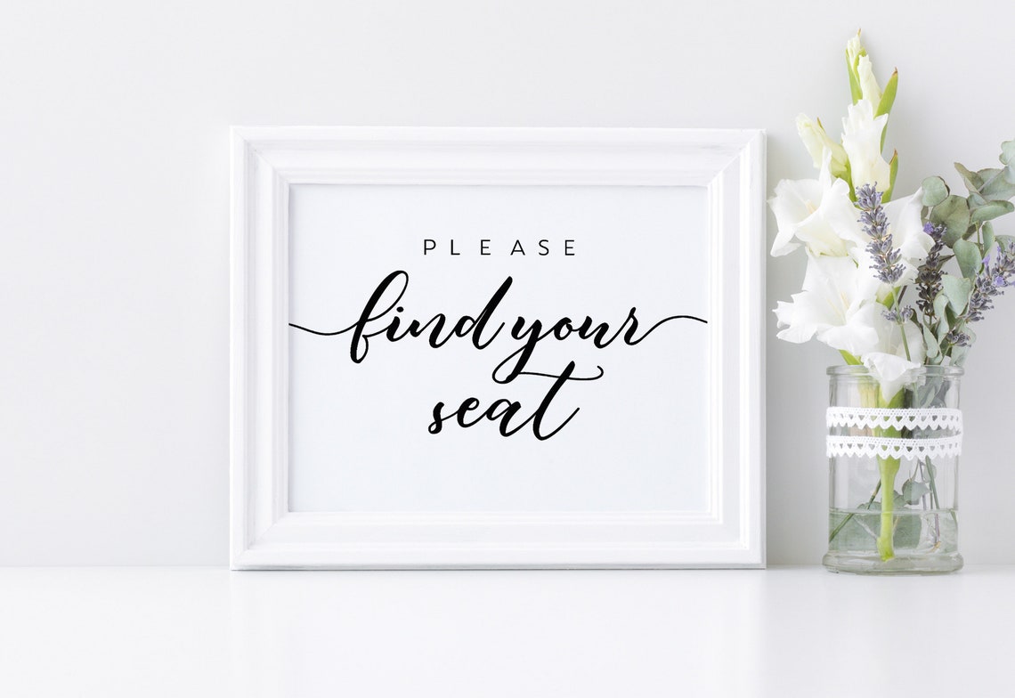 Find Your Seat Sign Wedding Sign Find Your Table Sign - Etsy