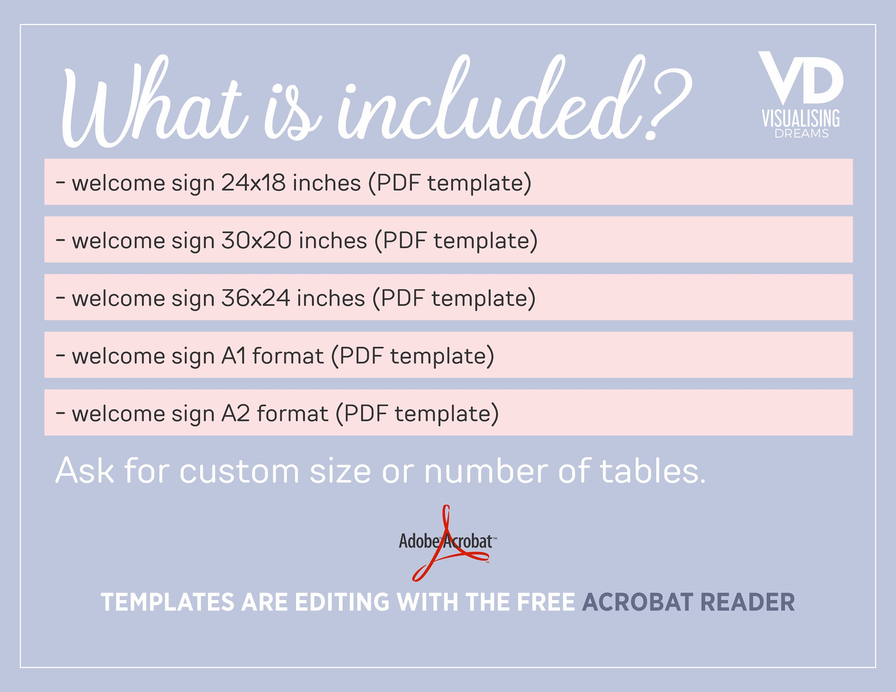 Welcome Sign Template With Greenery and Pink and Blush - Etsy