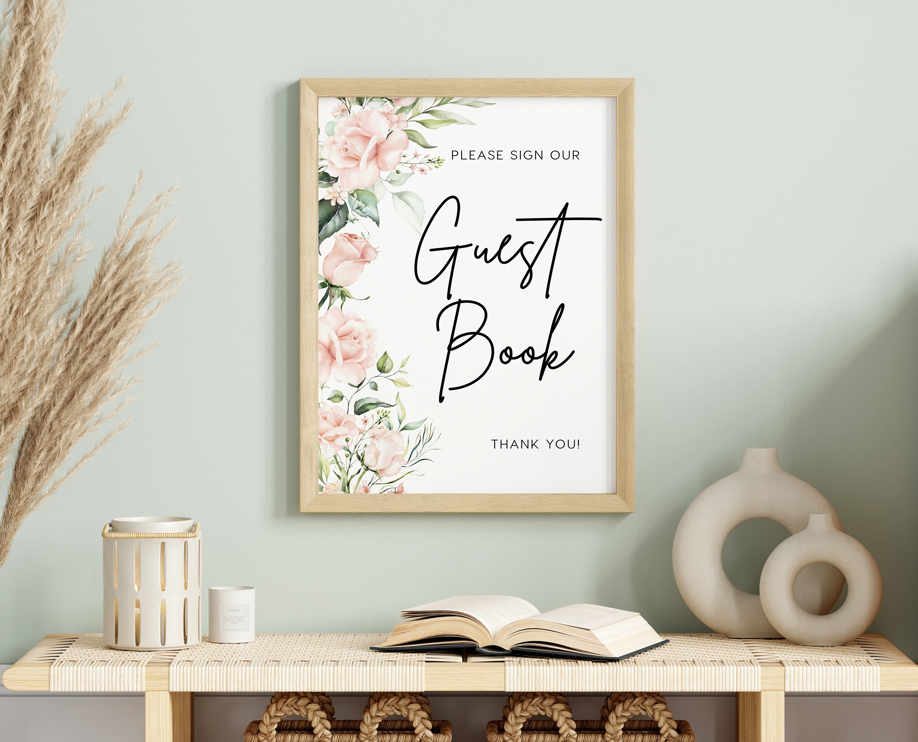 Guest Book Wedding Sign Blush Floral Wedding Sign Gust Book - Etsy