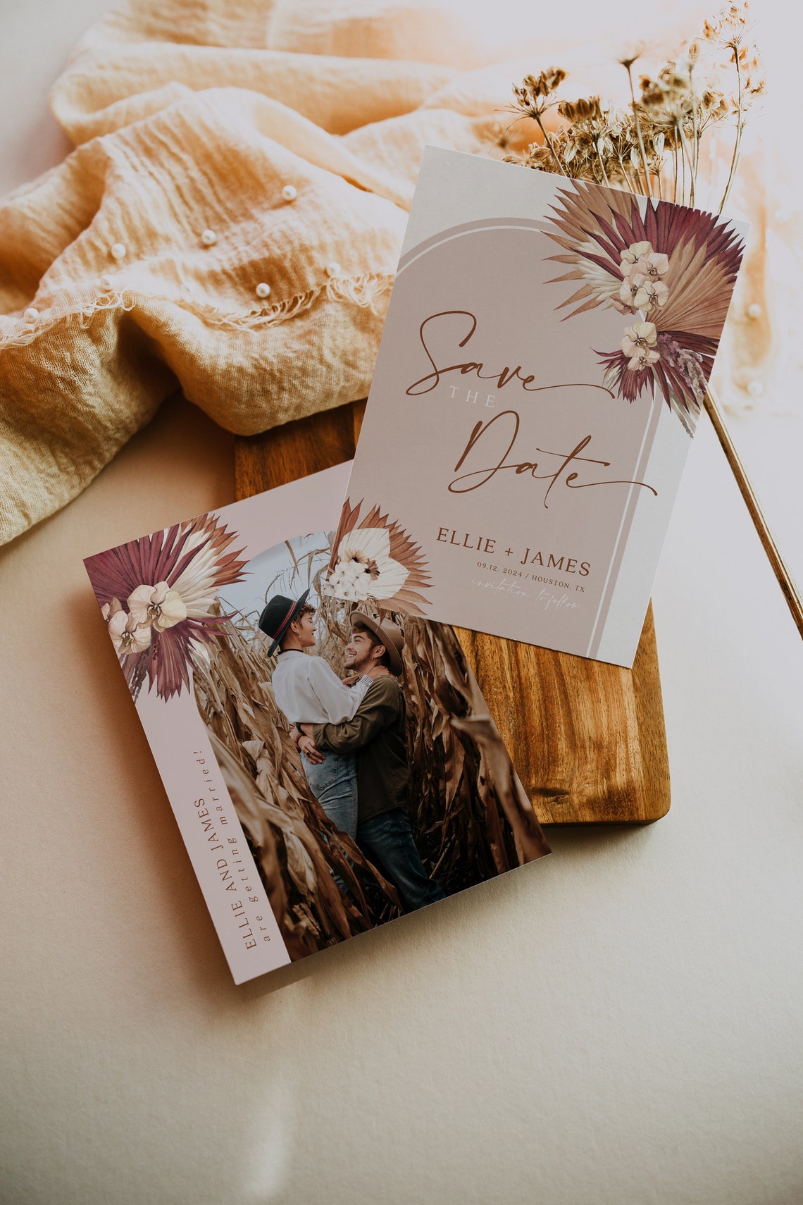 Boho Chic Save the Date Save the Date Template Boho Save the - Etsy