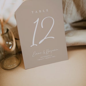 Beige Table Numbers, Boho Table Numbers, Wedding Table Numbers Template ...