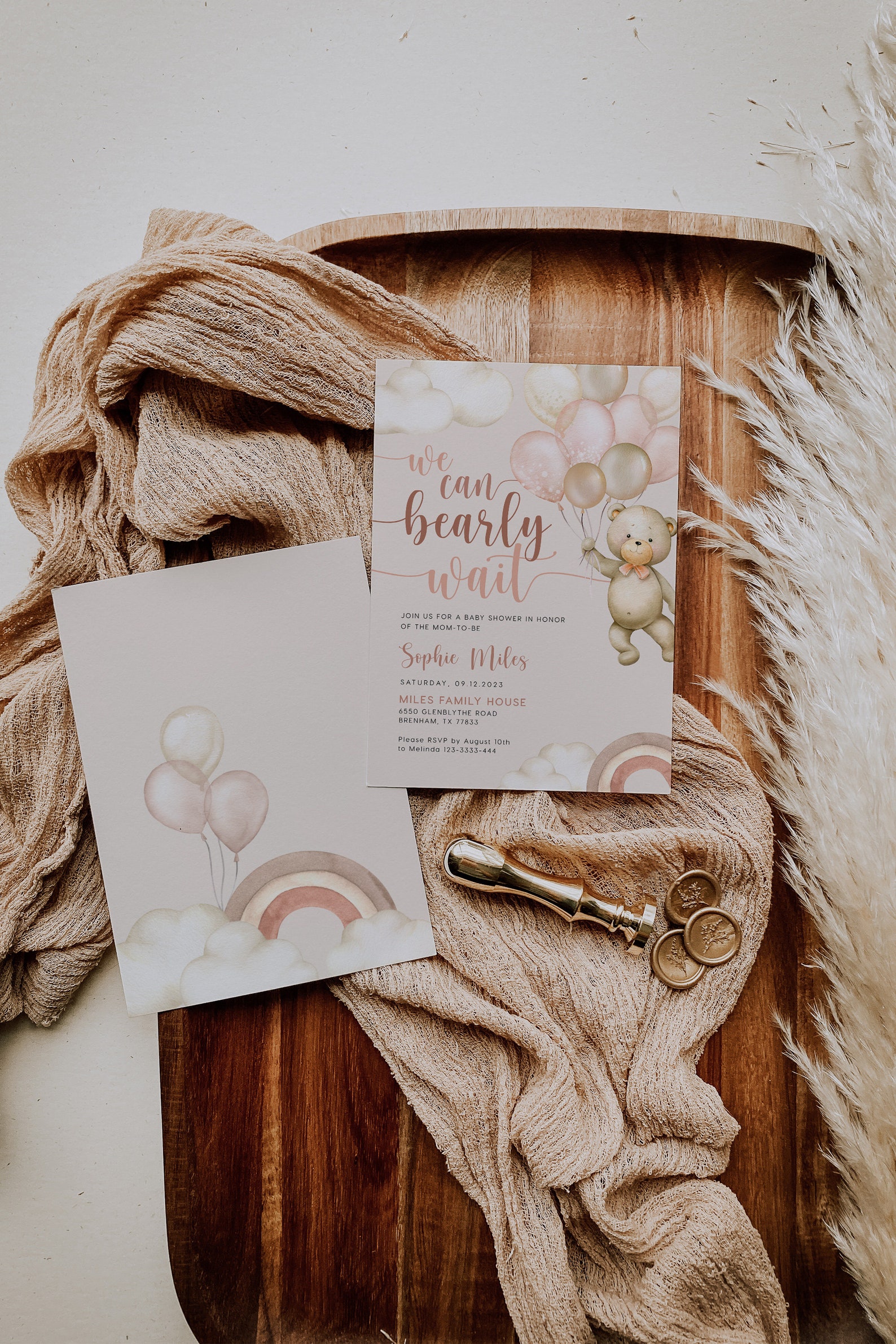 We Can Bearly Wait Invitation Bear Baby Shower Invitation | Etsy