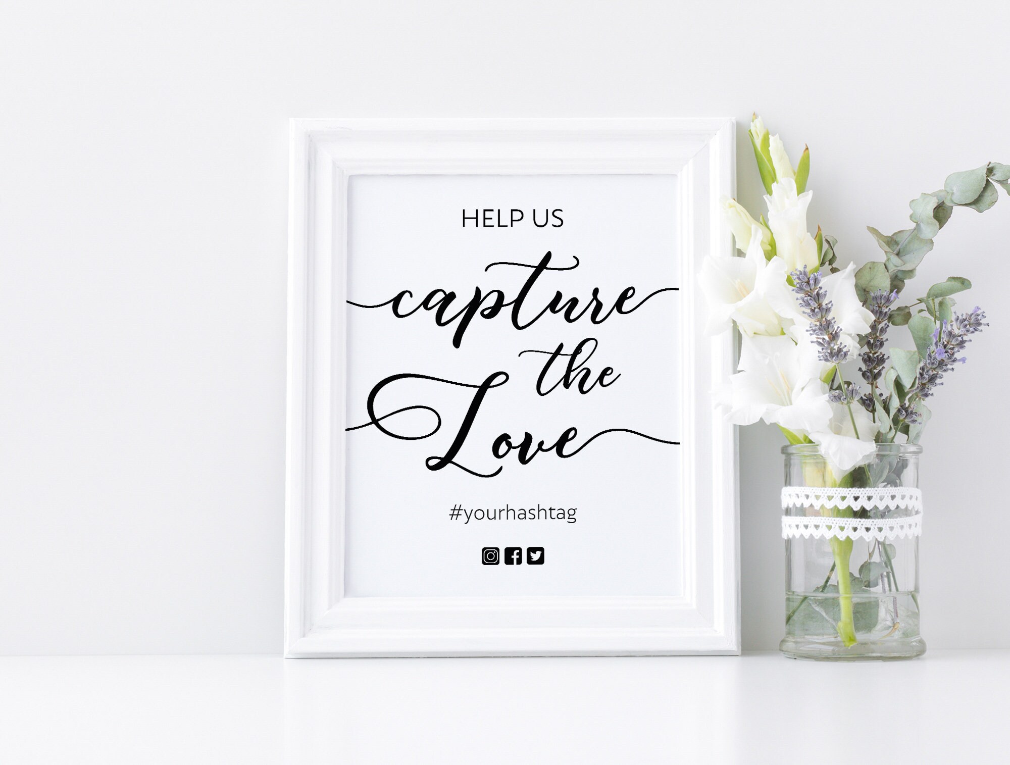 Hashtag Sign Wedding Help us capture the love sign Wedding | Etsy