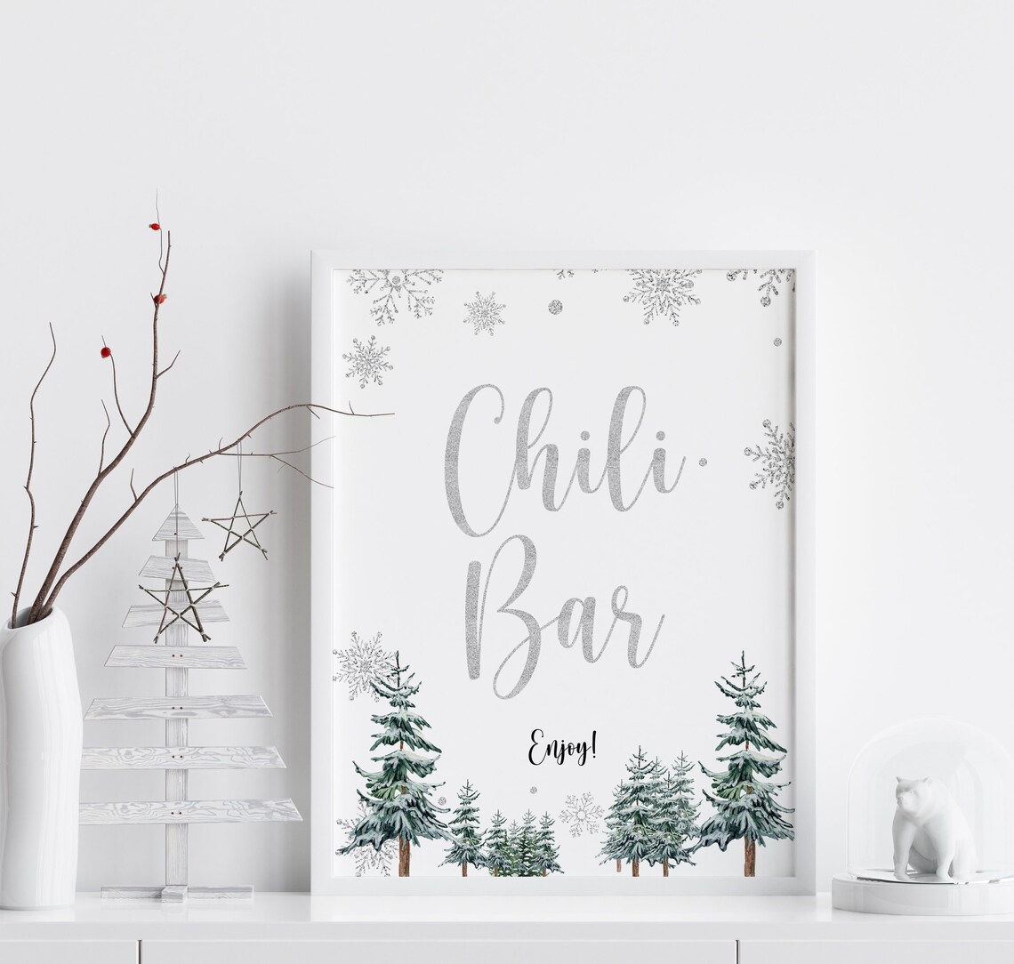 Winter Chili Bar Sign Baby Shower Chili Bar Sign Baby Shower - Etsy