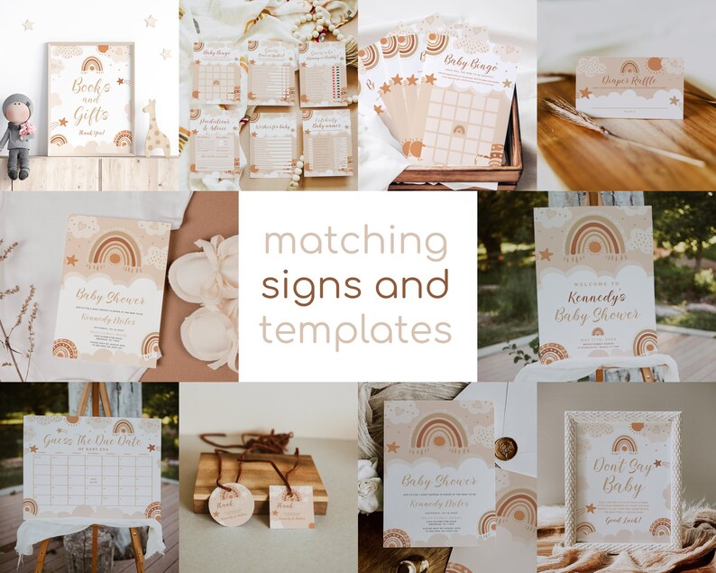 Rainbow Welcome Sign Baby Shower Welcome Sign Template - Etsy