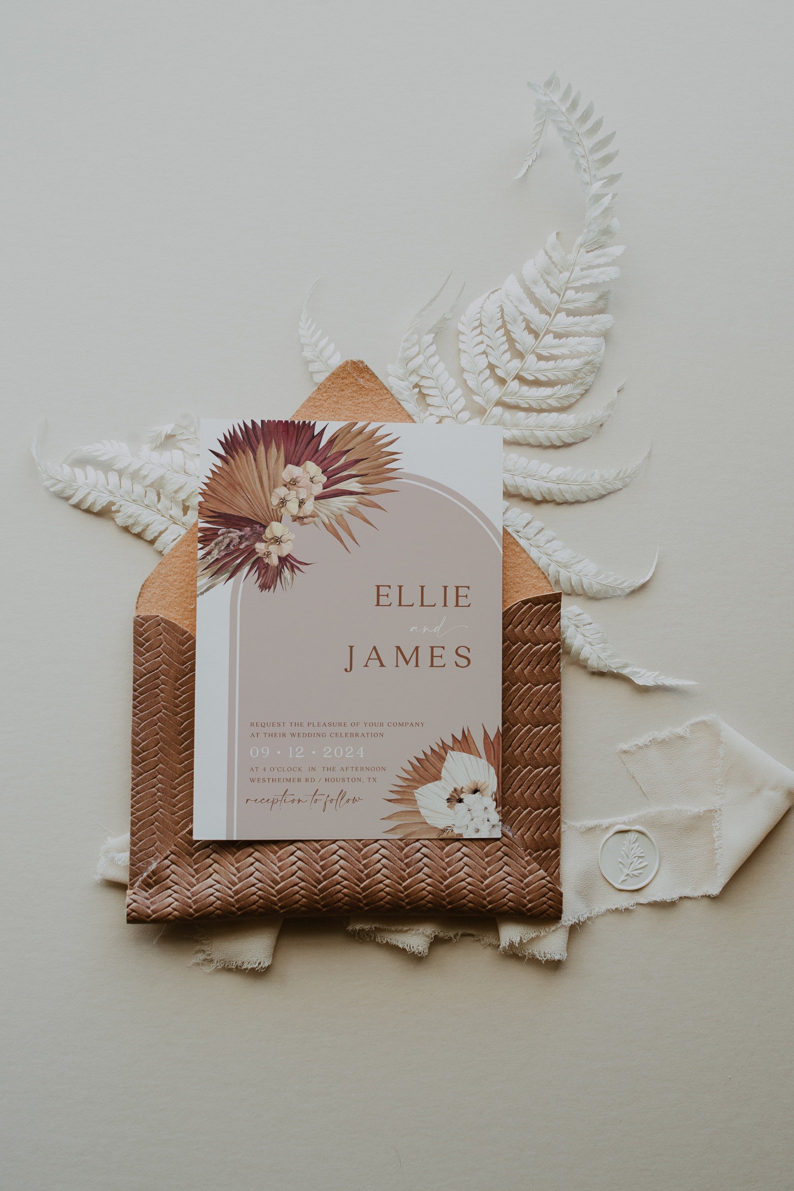 Boho Chic Wedding Invitation Wedding Invitation Template - Etsy