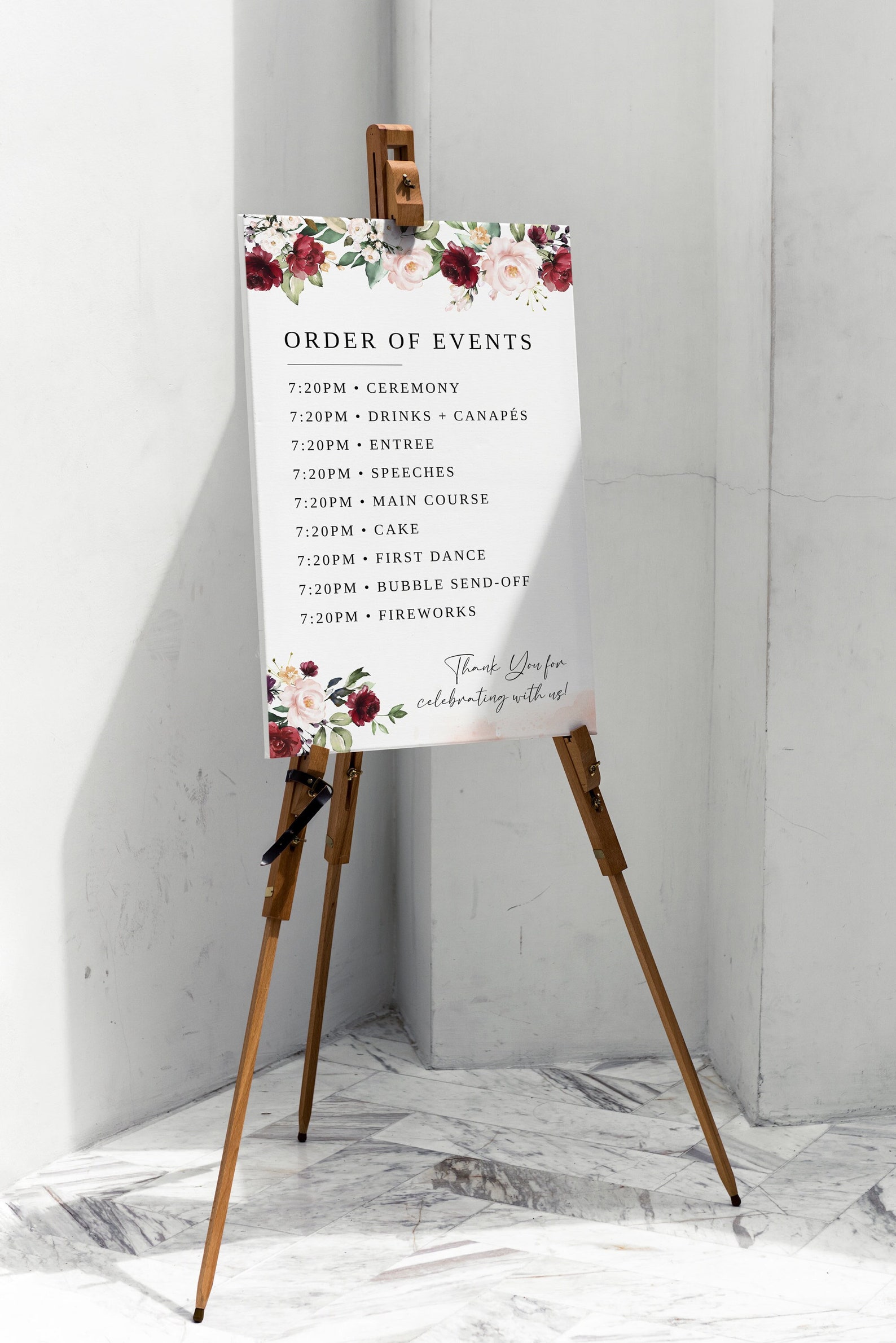 Order of Events Sign Wedding Order of Events Order of Events - Etsy