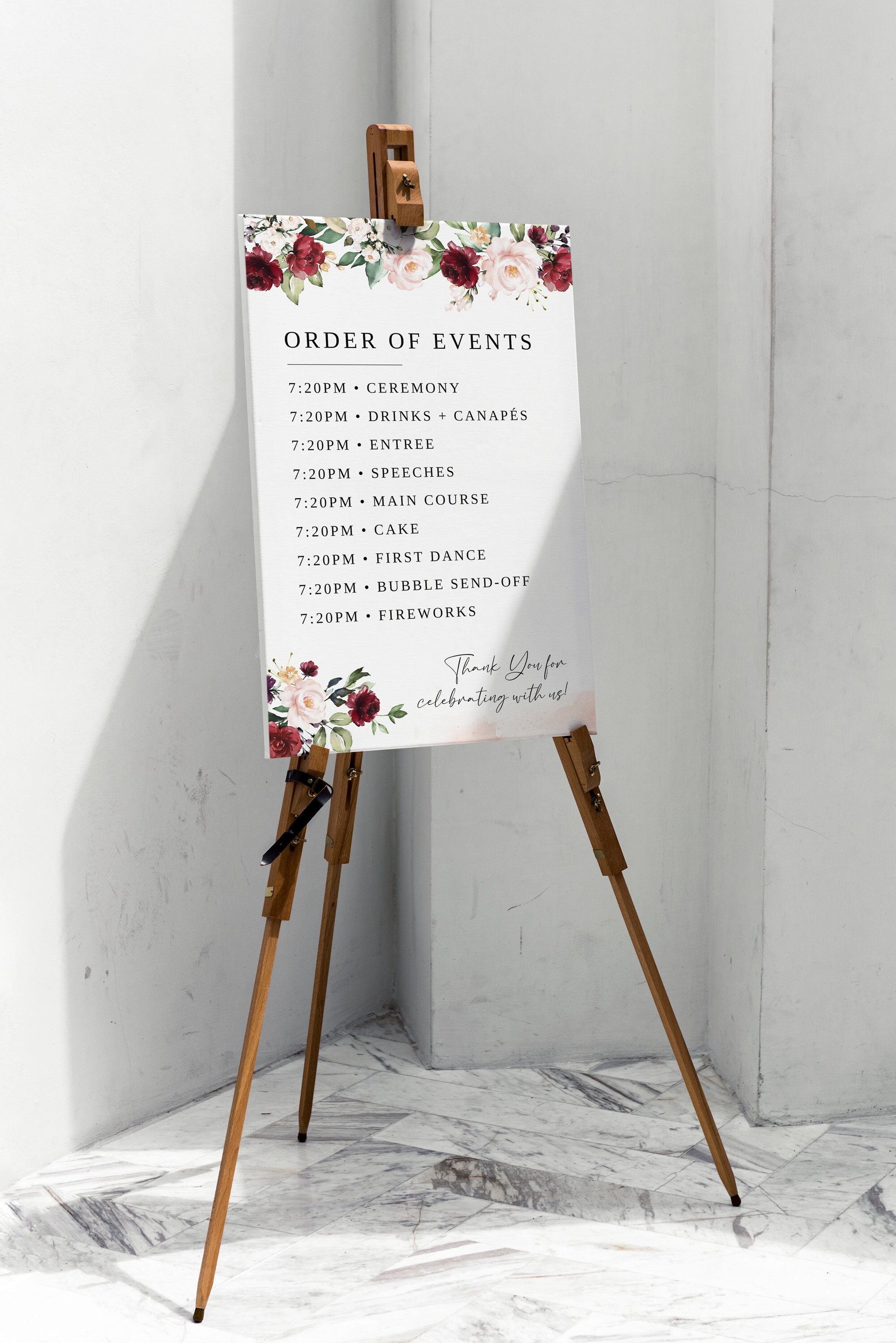 Order of Events Sign Wedding Order of Events Order of Events | Etsy