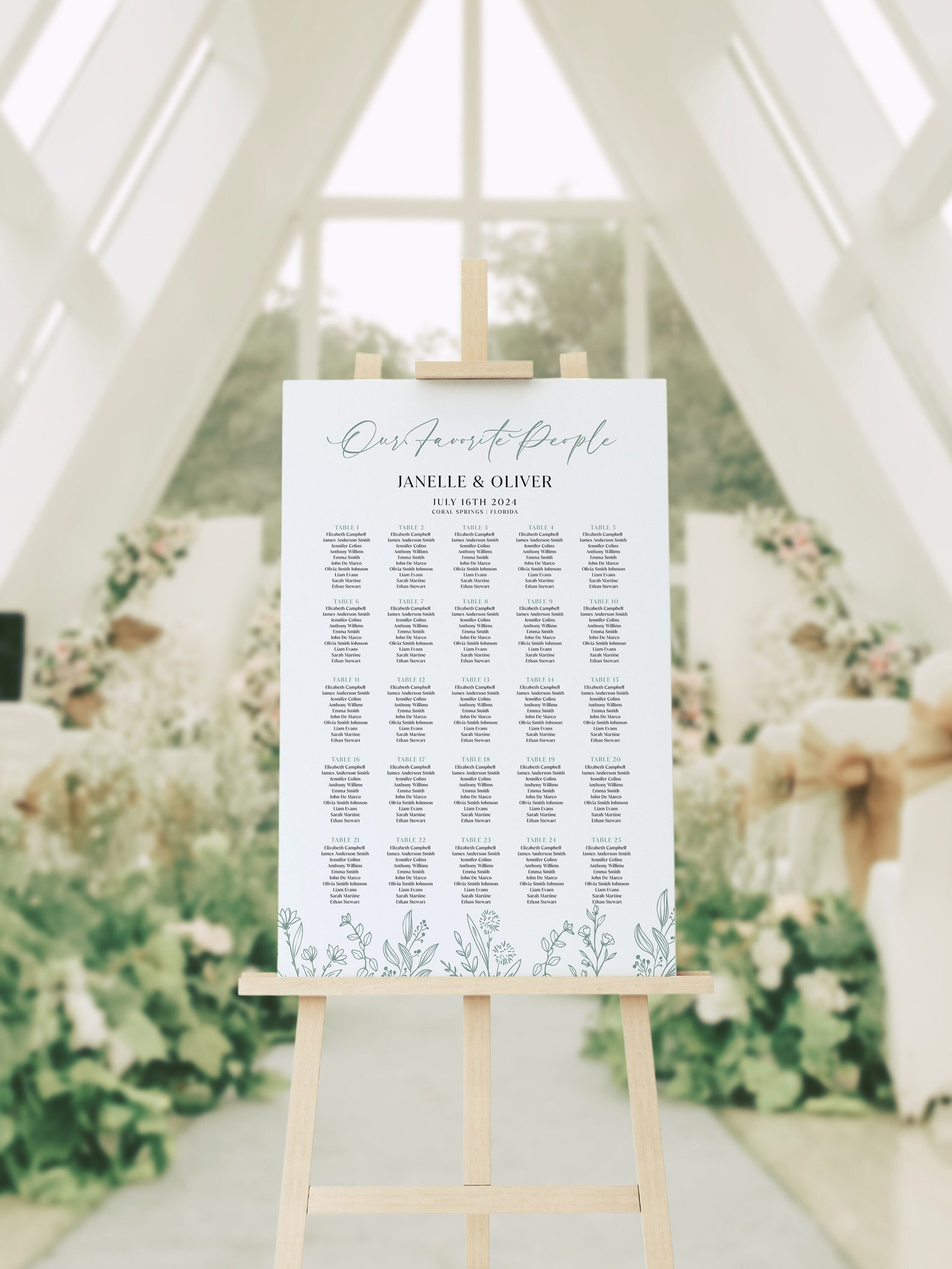 Seating Chart Sign Wedding Seating Chart Template Sage Green - Etsy