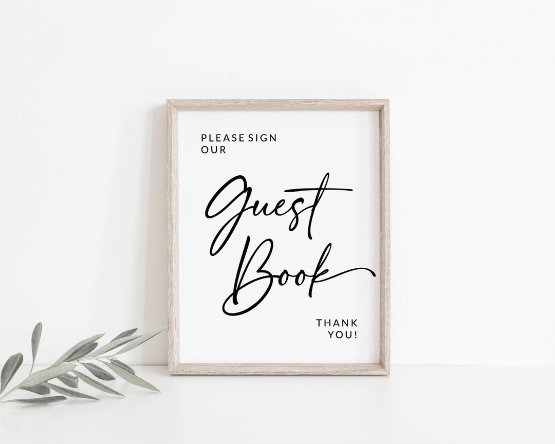 Guest Book Sign Printable, Wedding Guest Book Sign, Please Sign Guest ...