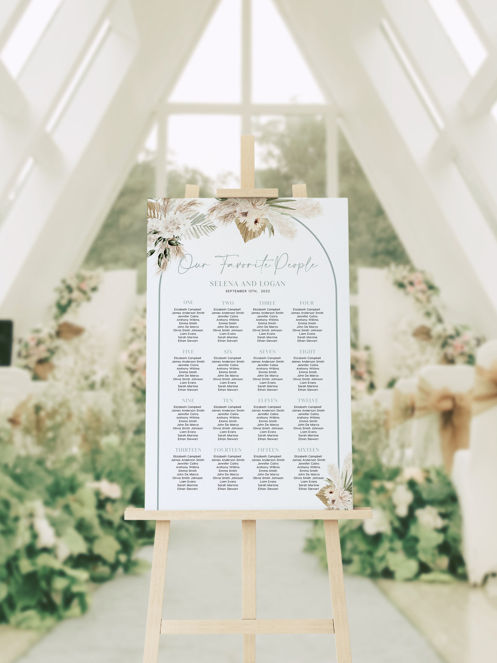 Sage Seating Chart Sign Boho Seating Chart Sign Wedding - Etsy