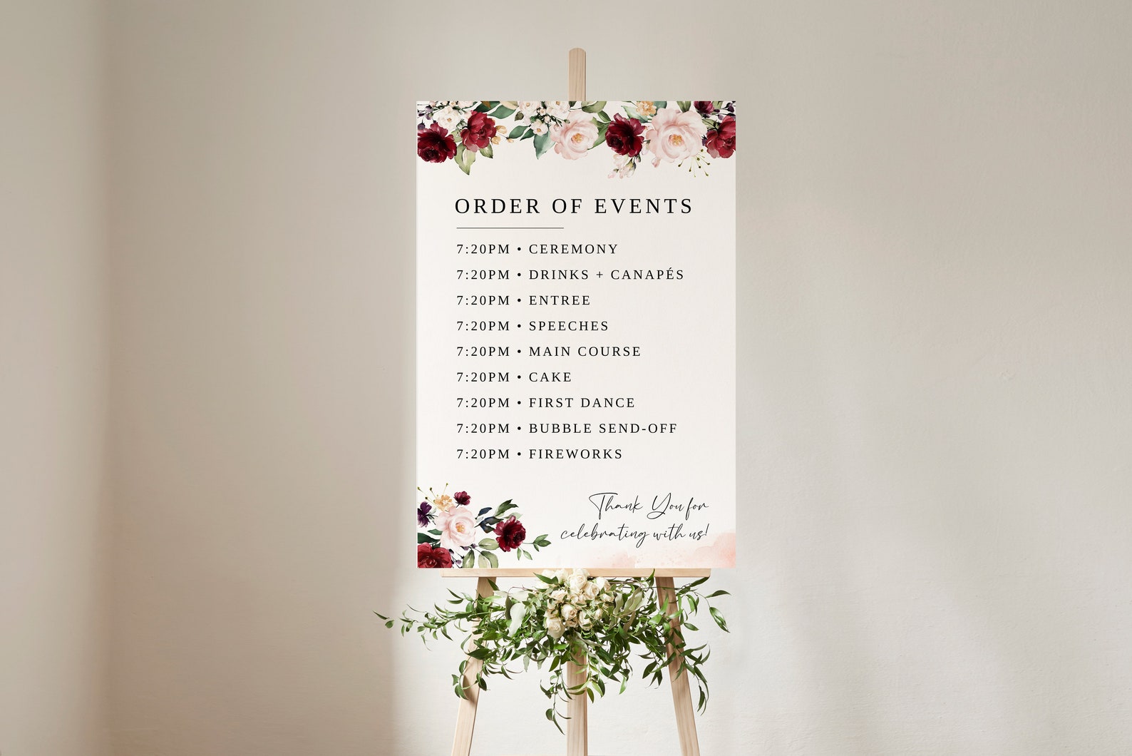 Order of Events Sign Wedding Order of Events Order of Events | Etsy