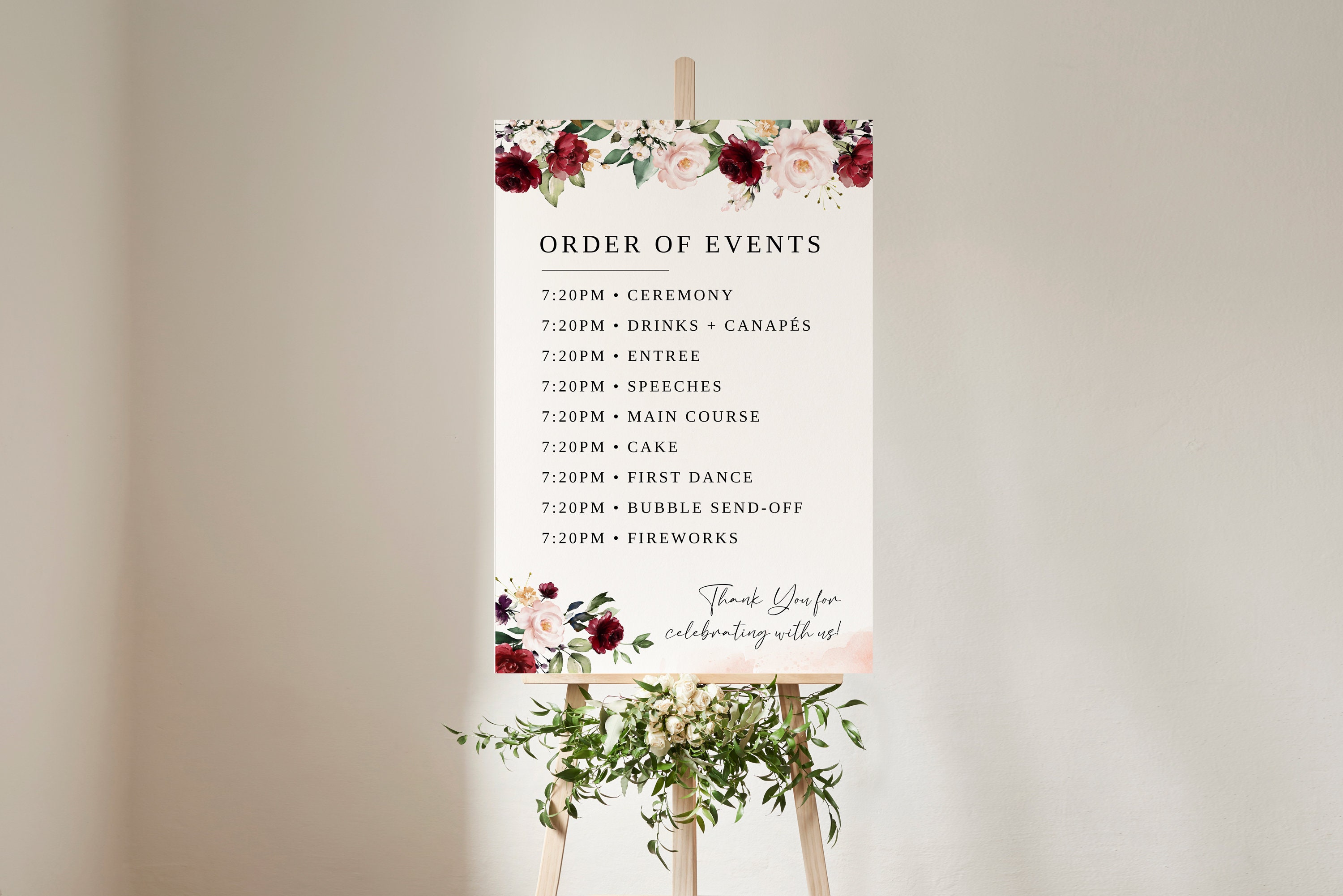 Order of Events Sign Wedding Order of Events Order of Events | Etsy