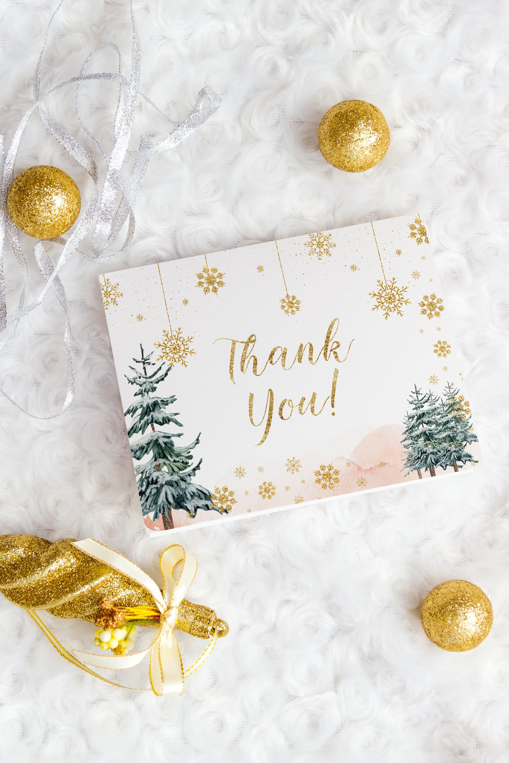 Winter Thank You Cards Christmas Thank You Cards Baby Shower - Etsy