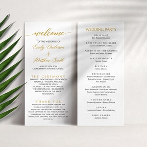 Wedding Program Template, Gold Program Template, Wedding Ceremony ...