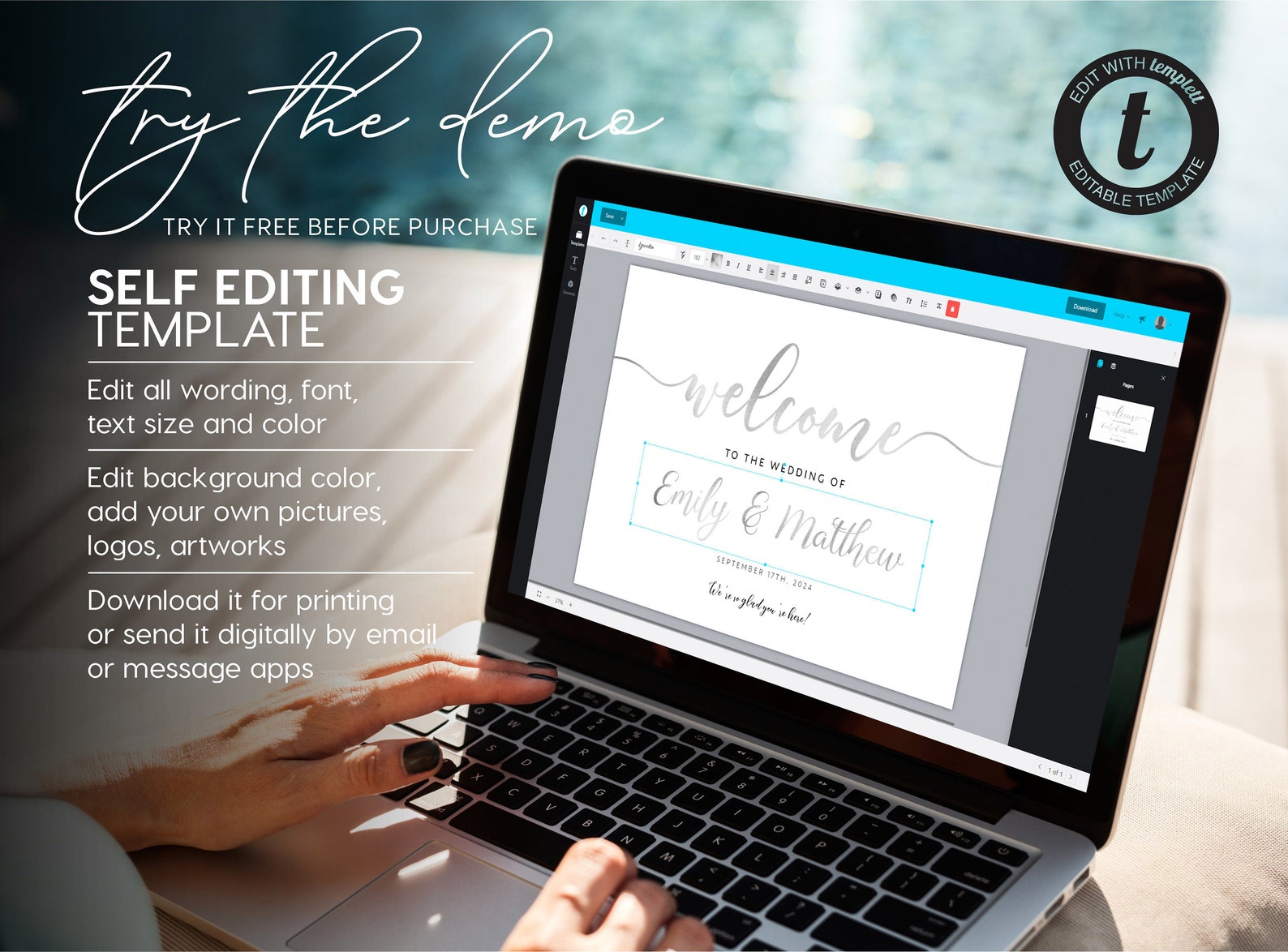 Wedding Welcome Sign Silver Welcome Sign Template Silver - Etsy