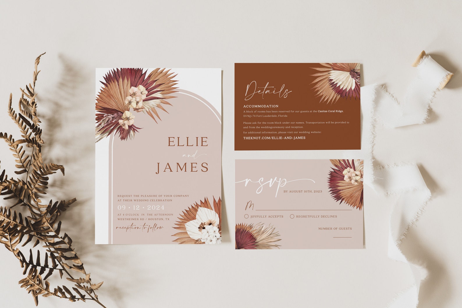 Boho Chic Wedding Invitation Wedding Invitation Template - Etsy