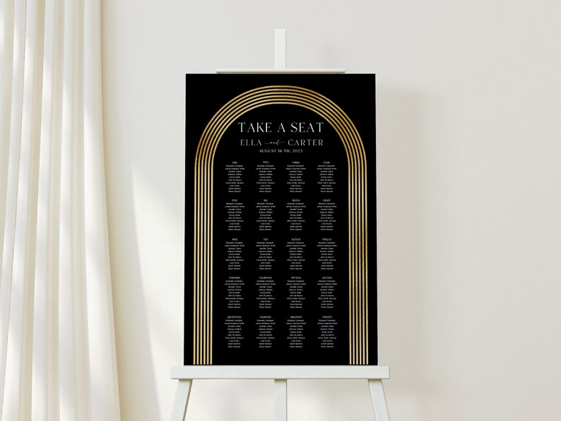 Arch Seating Chart Gold Seating Chart Template Wedding - Etsy