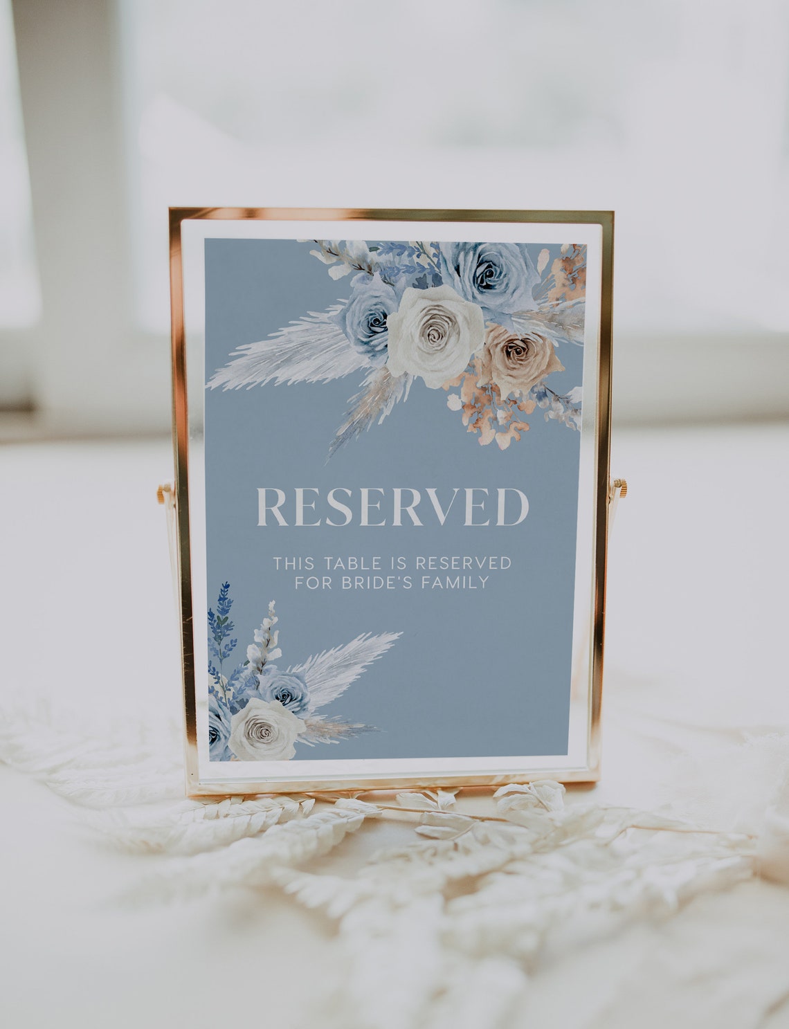 Reserved Sign Template Editable Reserved Sign Dusty Blue - Etsy