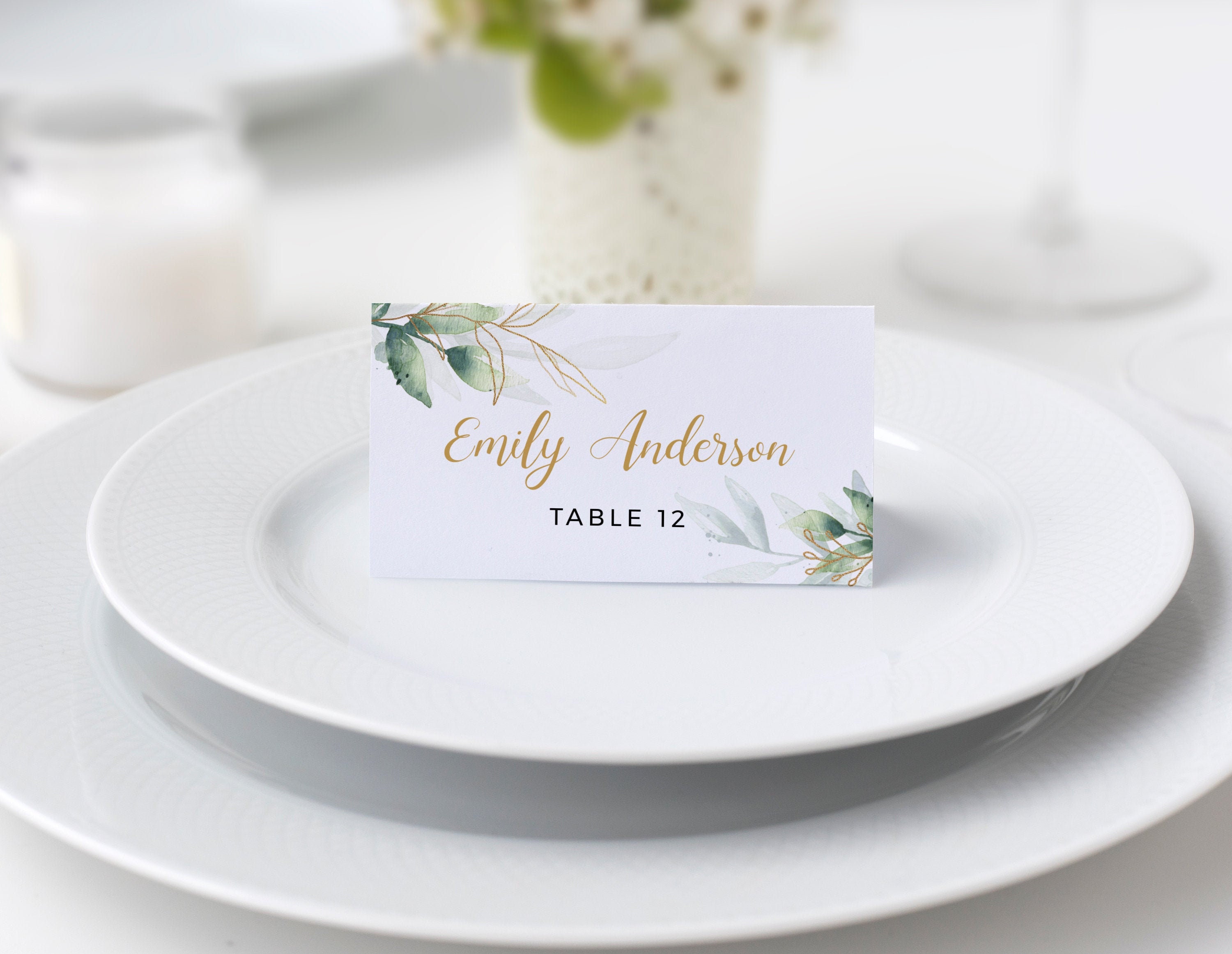 Elegant Place Cards Template Wedding Tent Cards Name Cards - Etsy