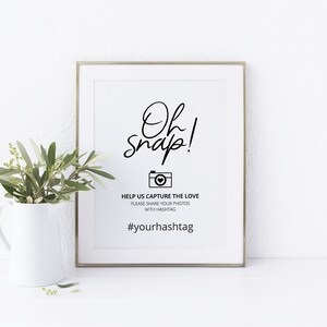 Oh Snap Sign, Printable Oh Snap Sign Wedding MIN020VSD - Etsy