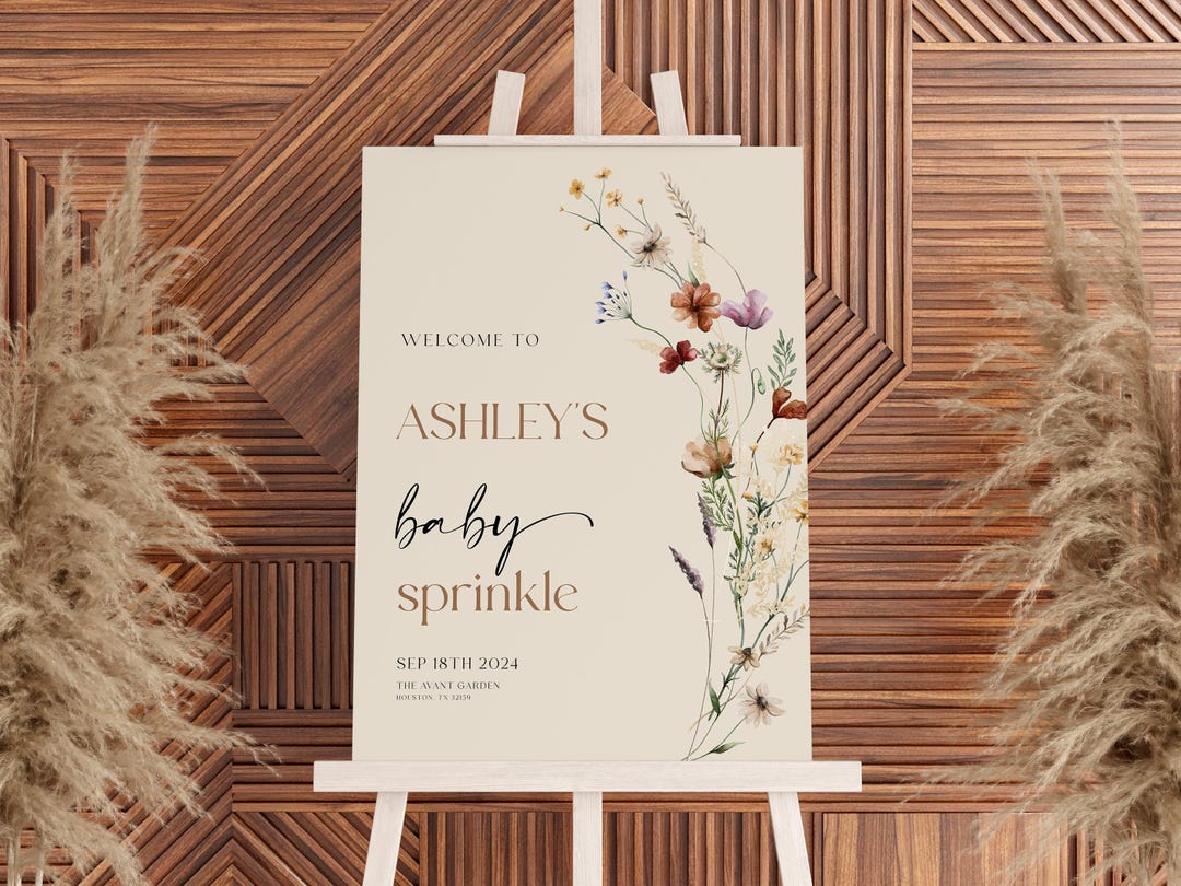 Baby Sprinkle Welcome Sign | Welcome Sign Template | Gender Neutral ...