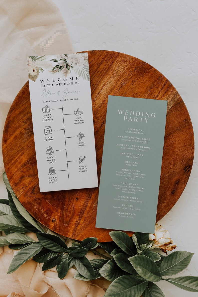 Graphic Wedding Program Infographic Wedding Timeline Wedding - Etsy