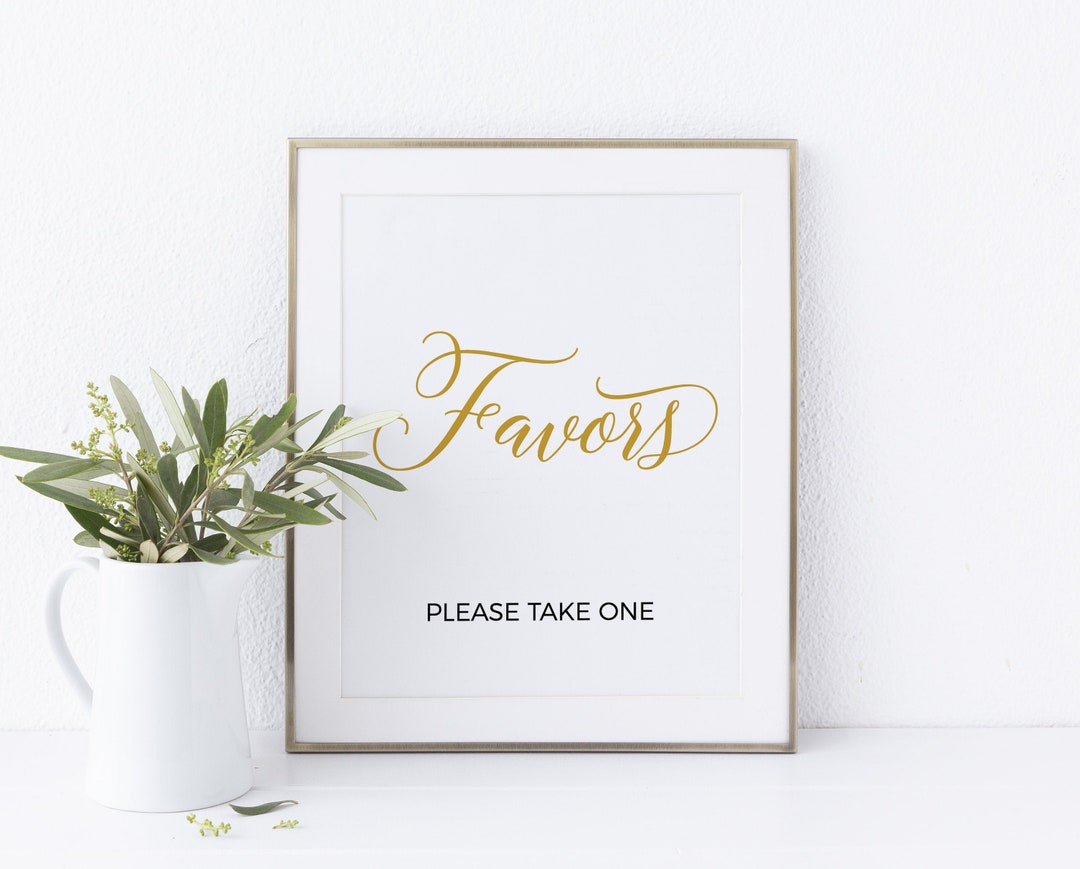 Favors Sign, Wedding Favors Table Sign, Gold Wedding Sign BSC020GLD - Etsy