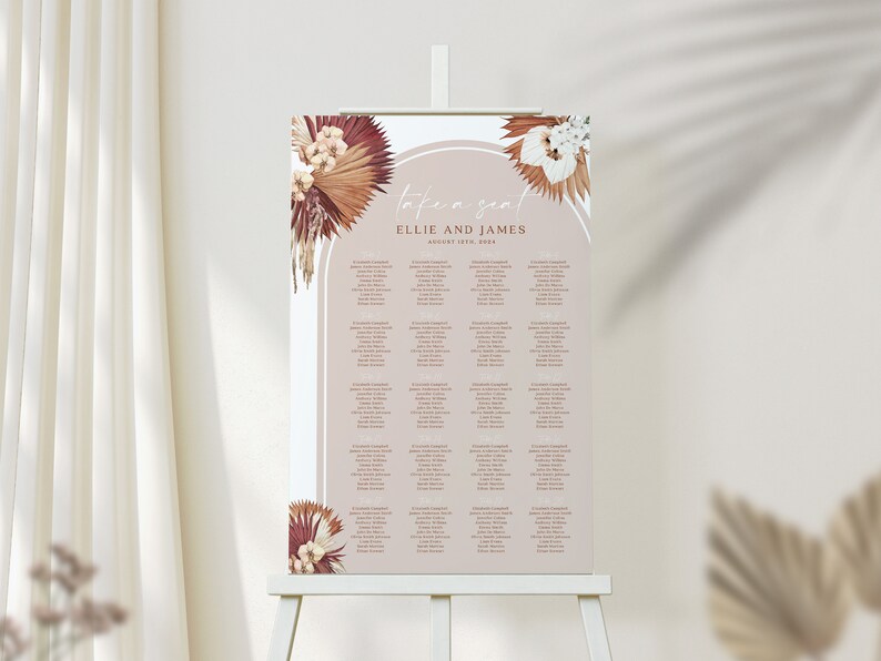 Seating Chart Wedding Boho Chic Seating Chart Boho Seating | Etsy