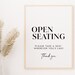 Open Seating Sign Wedding Open Seating Find Your Seat Sign - Etsy