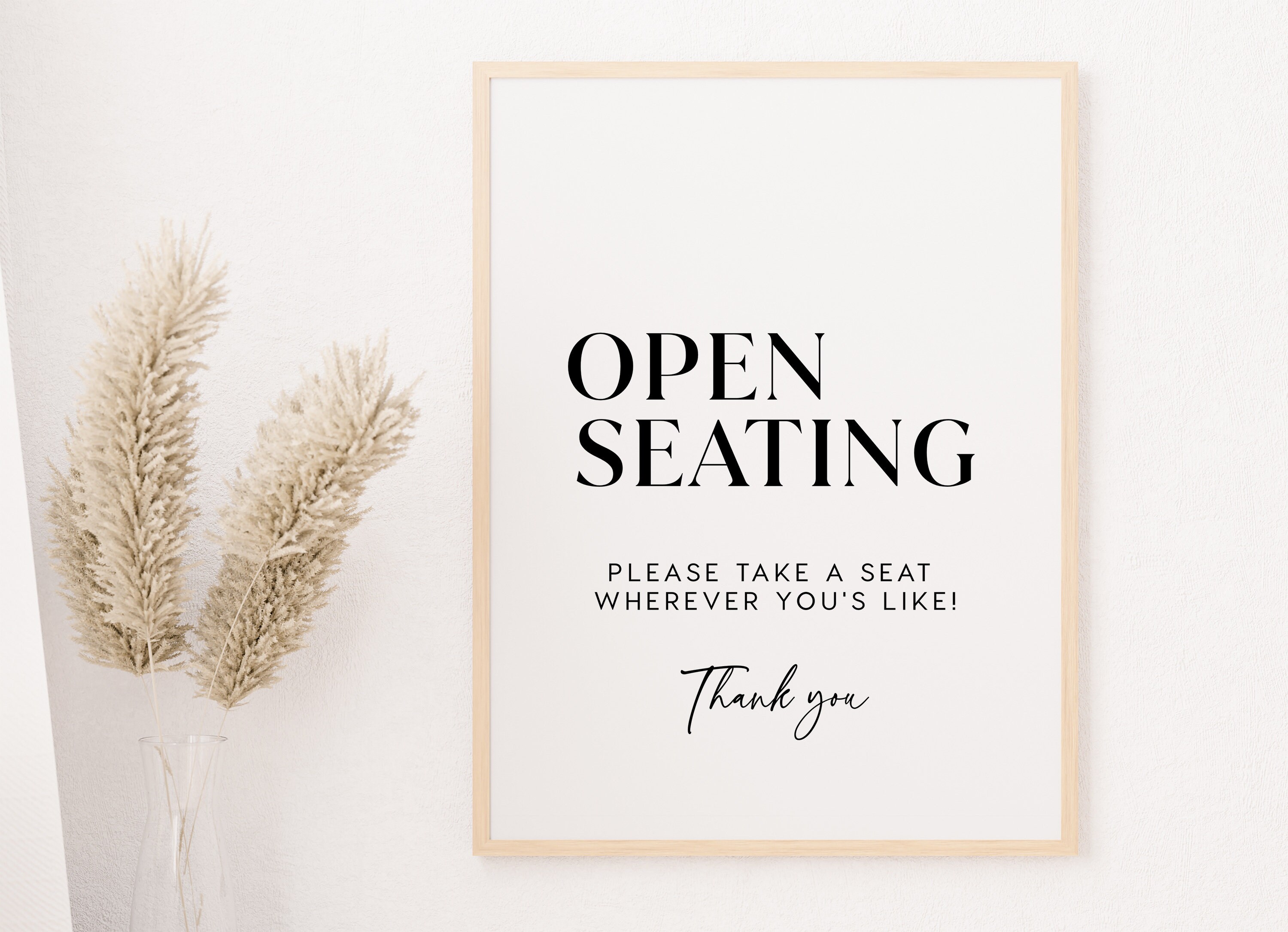 Open Seating Sign Wedding Open Seating Find Your Seat Sign | Etsy Australia