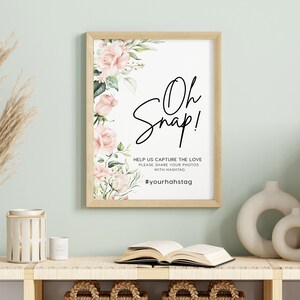Oh Snap Sign Template, Wedding Oh Snap Sign, Floral Wedding Sign ...